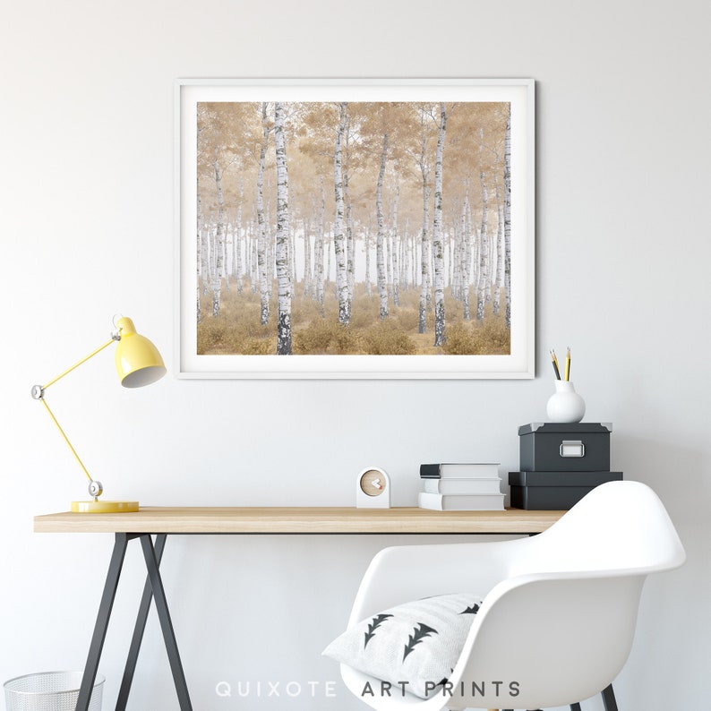 Autumn Birch Forest Misty Forest Print Birch Forest Poster | Etsy