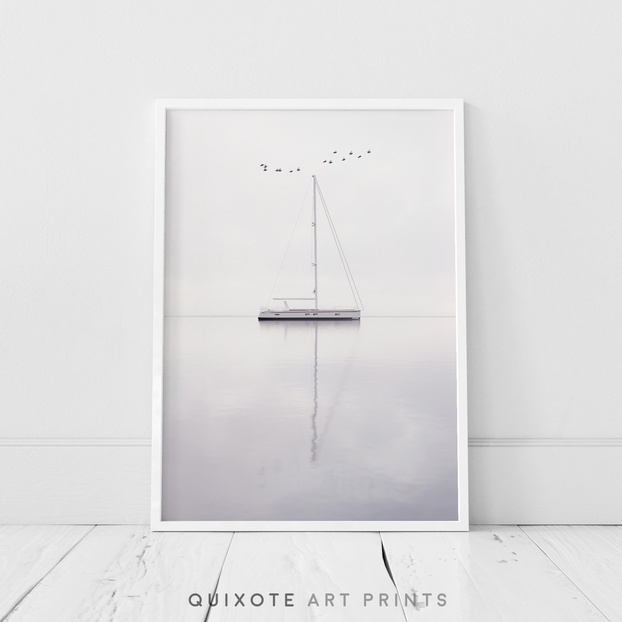 Sailboat Wall Art, Sailing Boat Poster, Bird Coast Printing, Ship Sea ...