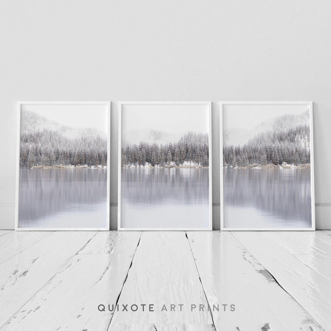 Lake Printable Nordic Winter Print Lake Forest Digital - Etsy