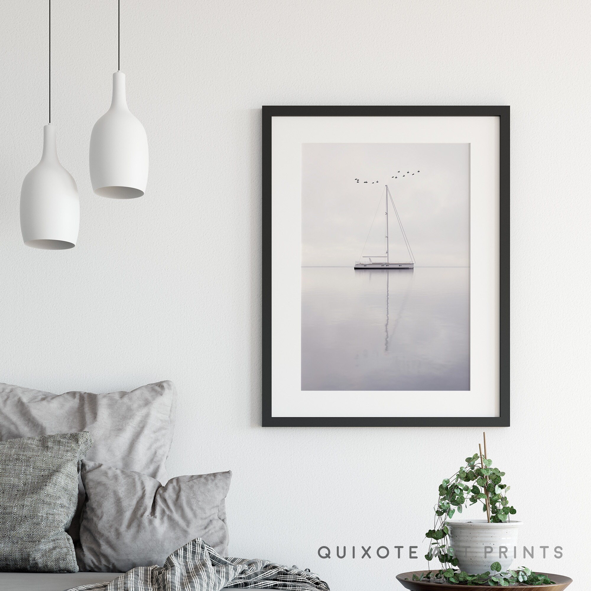 Sailboat Wall Art, Sailing Boat Poster, Bird Coast Printing, Ship Sea ...