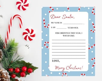 Letter to Santa Digital Download Christmas Printable - Etsy