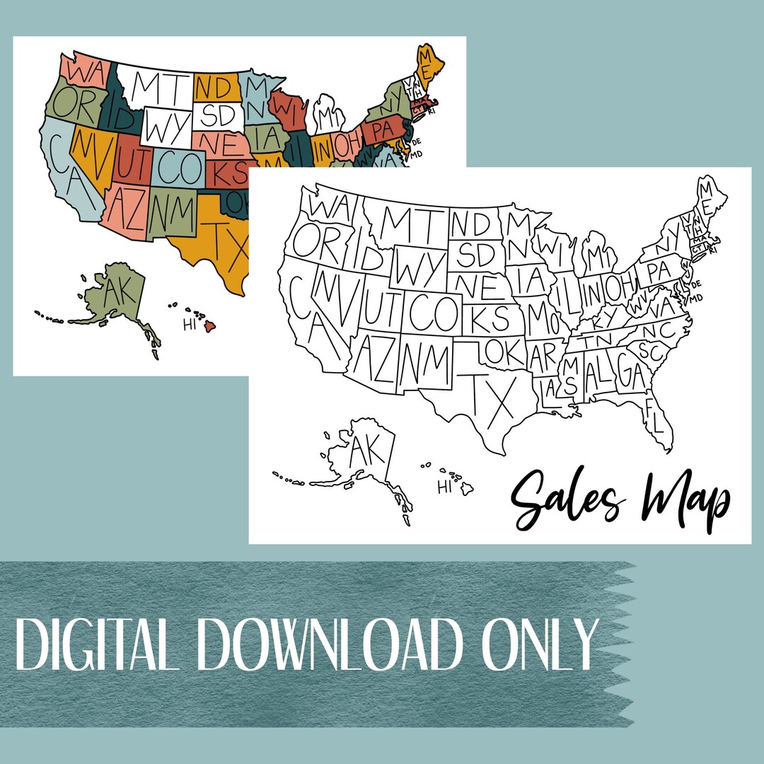 Small Business USA Map Sales Tracker digital Download Only - Etsy