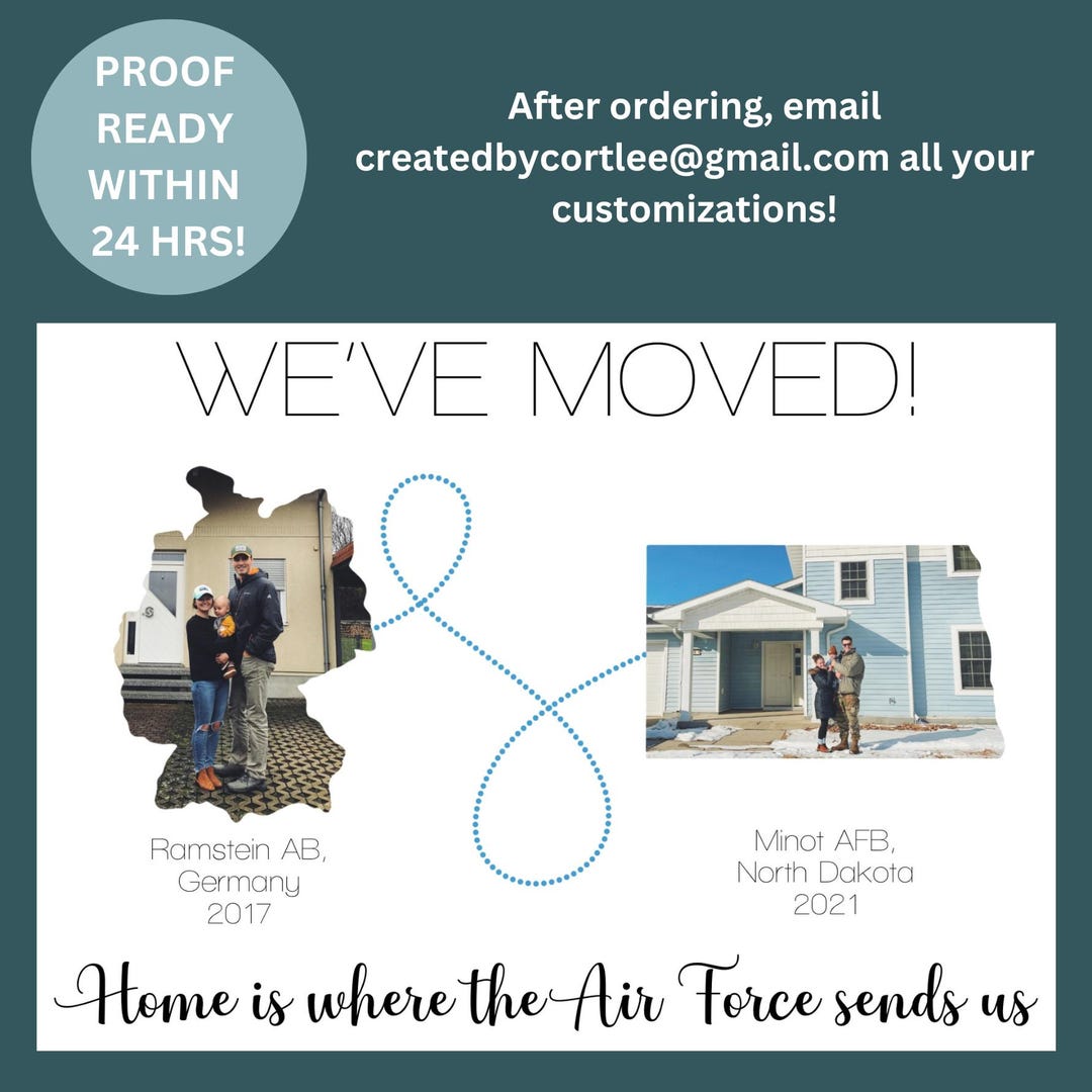 Custom Pcs/moving Announcement With Pictures **digital Download Only ...