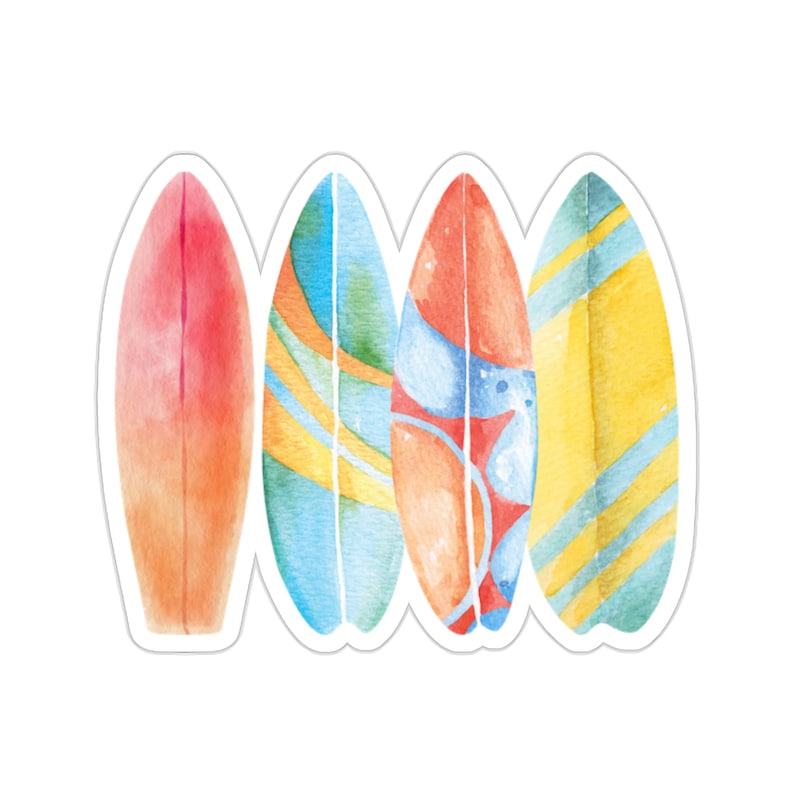 Surfboard Surfing Sticker - Etsy