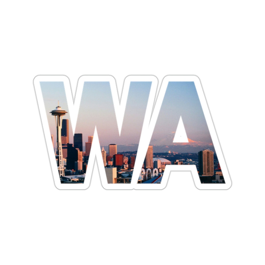 Washington State Abbreviation Sticker - Etsy