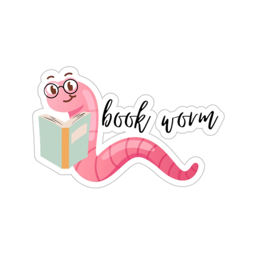 Book Worm Sticker - Etsy