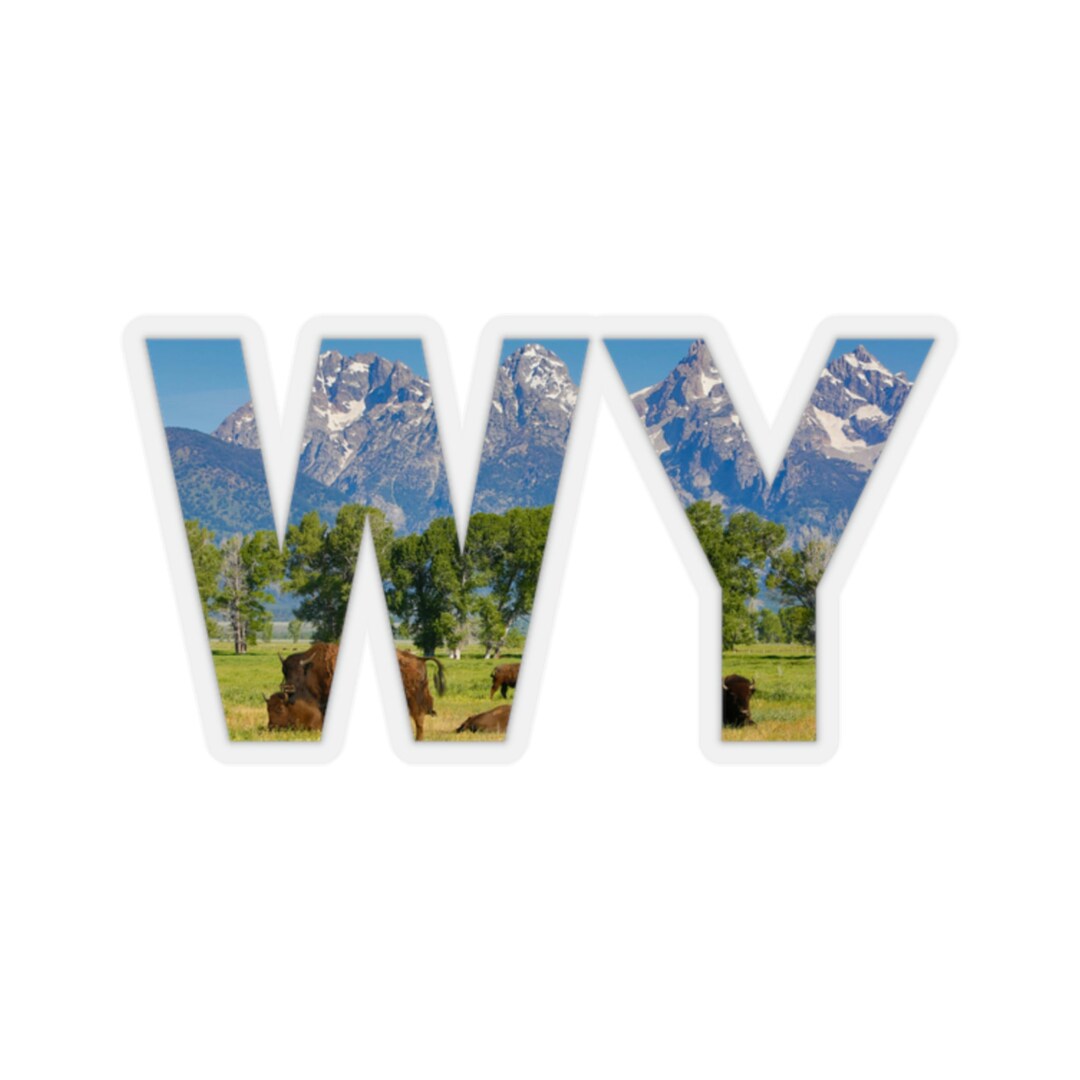 Wyoming State Abbreviation Sticker - Etsy