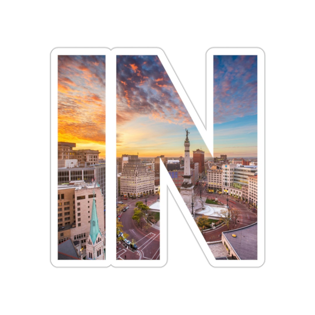 Indiana State Abbreviation Sticker - Etsy