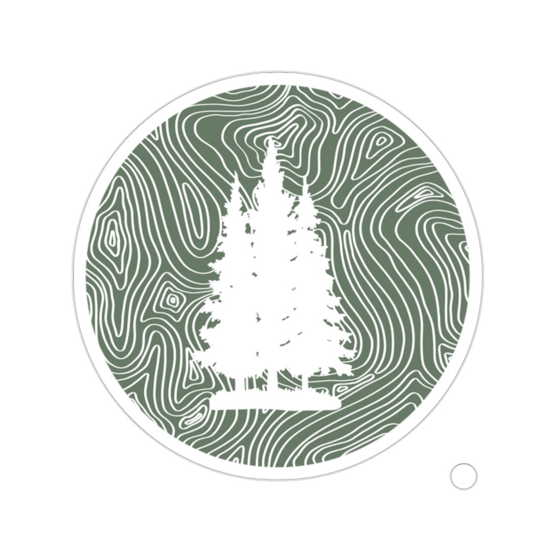 Topographic Tree Print Sticker - Etsy