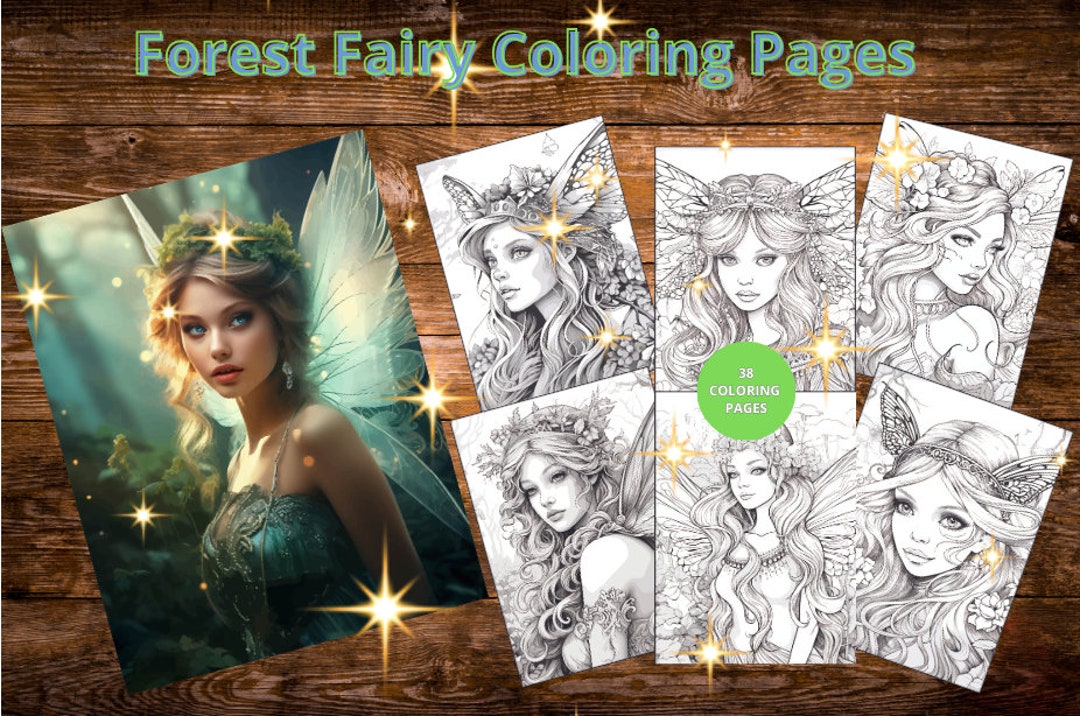 Forest Fairy Coloring Pages for Adults and Kids, Fairy Coloring Pages ...