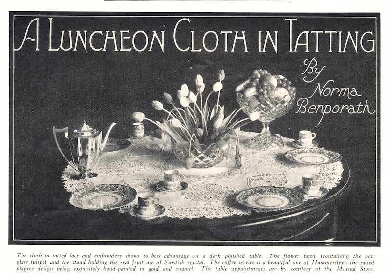 VINTAGE 1930's TATTING Booklet Including Teach Yourself Tatting ...