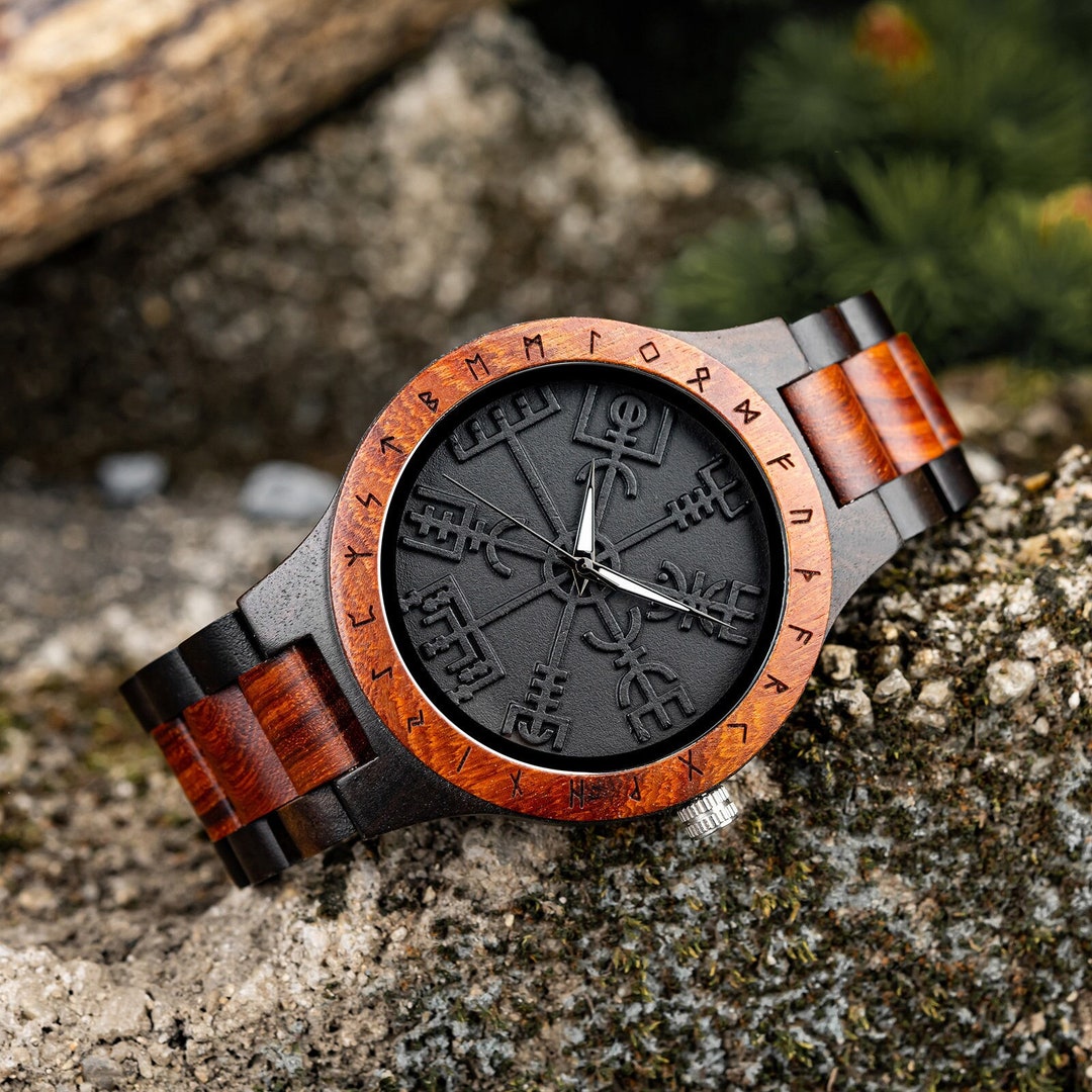 Engraved Watch With Viking Runes | personalized Gift for Him | Mens ...