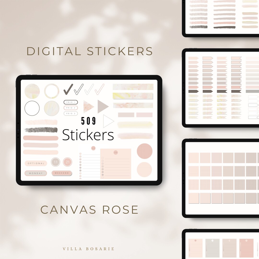 Artsy Digital Sticker Pack, Goodnotes Sticker Book, Canvas Painting ...