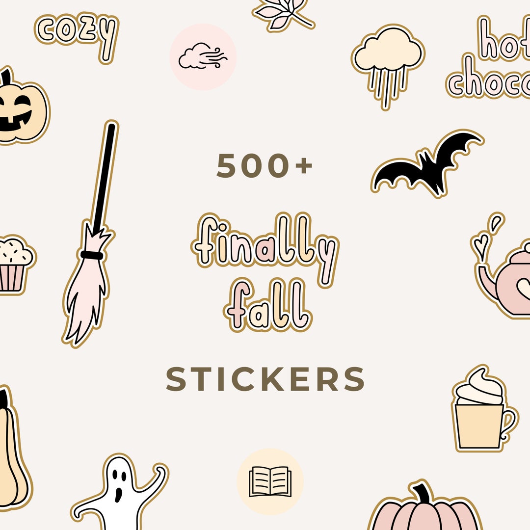 Digital Stickers Fall Autumn Halloween, Goodnotes Stickers, Digital ...