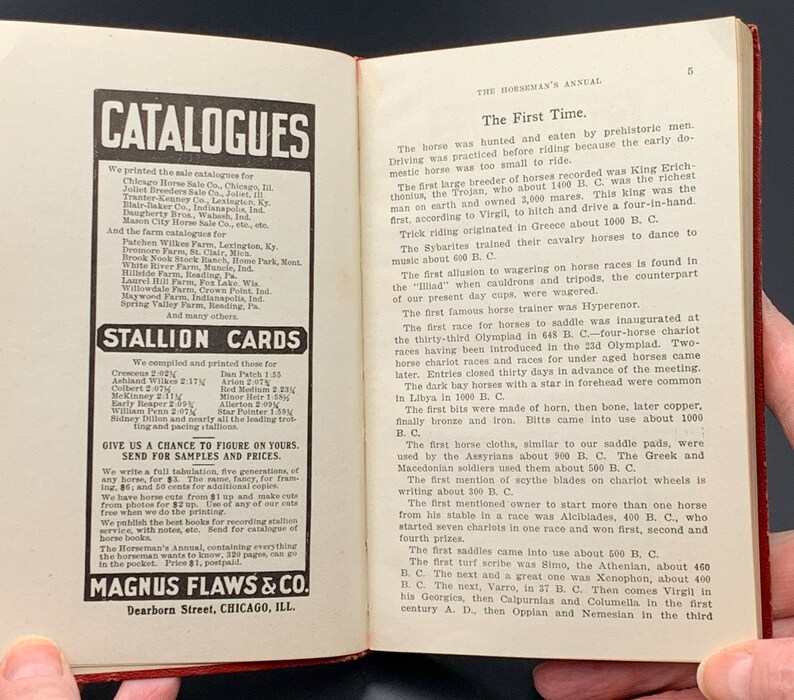 Horsemans Annual HORSE RACING HISTORY Fastest Records Equestrian 1912 ...
