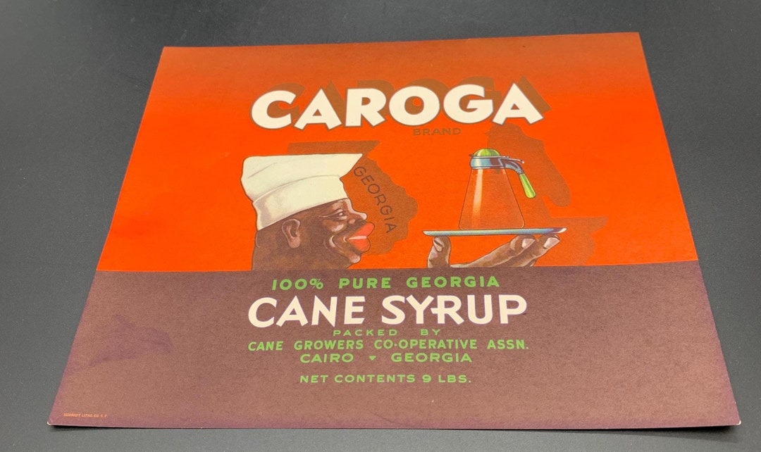 1930s Original Unused CAROGA BRAND Cane Syrup Label Cairo Georgia 9 ...