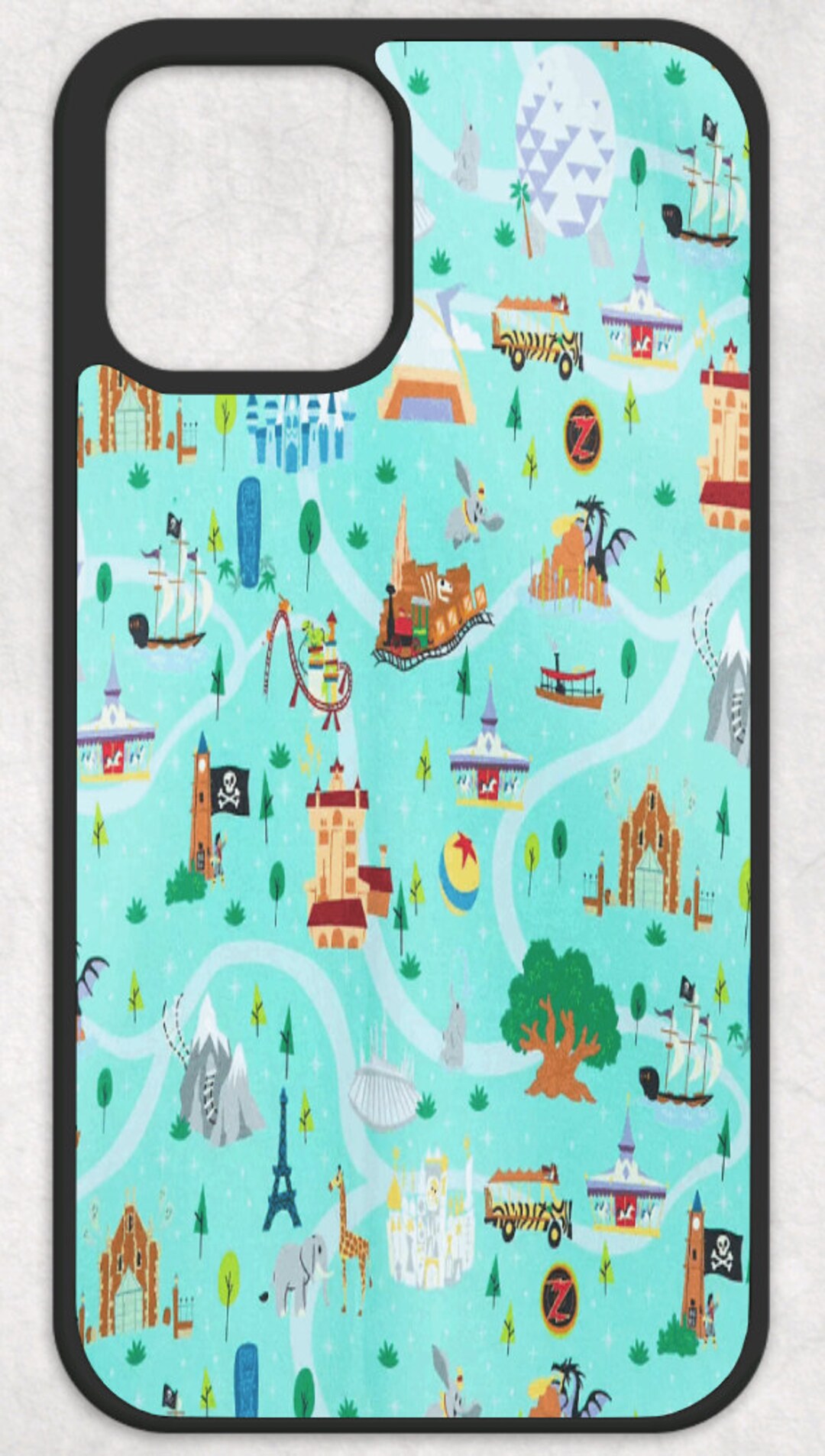 Disney Map Epcot Magic Kingdom Apple iPhone Case All Phones 12 13 14 ...