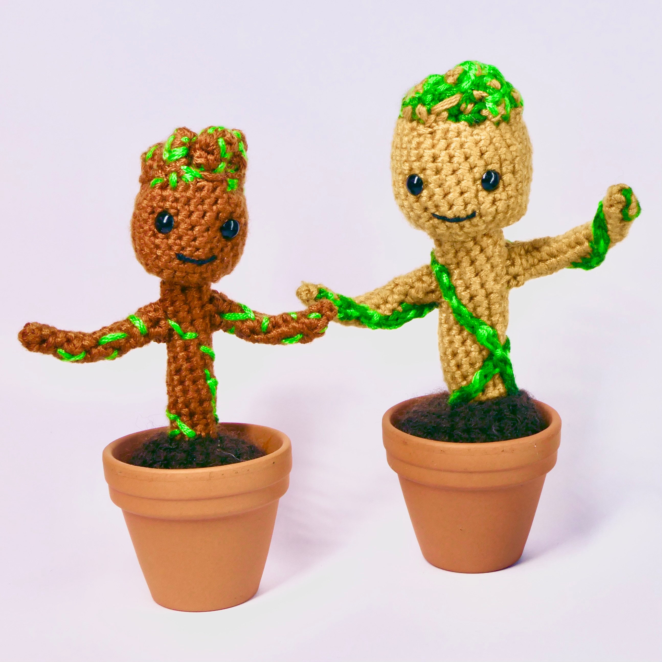 Baby Groot Crochet Plant Crocheted Baby Groot Plant - Etsy