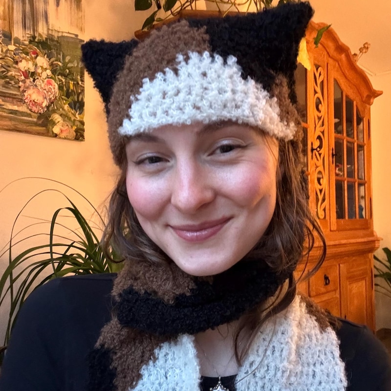 Cat Head Scarf Crocheted - Etsy UK