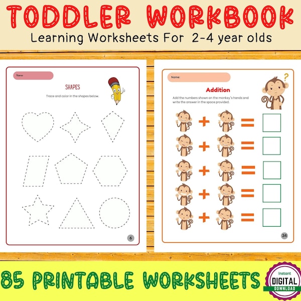 Preschool Workbook - Etsy
