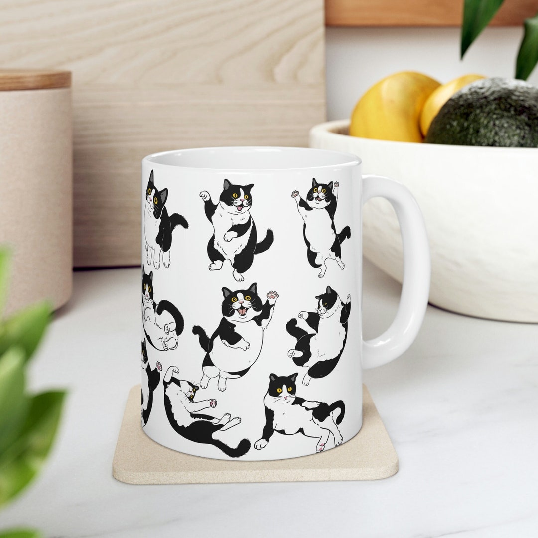 Funny Gift for Cat Lovers | Cat Mug | Animal Lover | Black and White ...