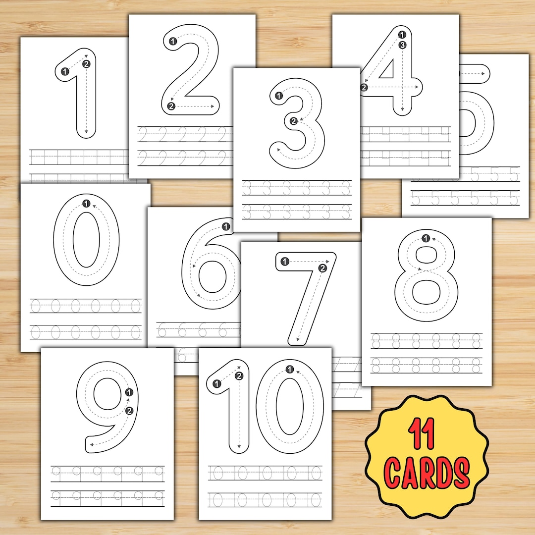 Numbers Formation Flashcards 0-10 Printable, Preschool Math Cards ...