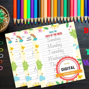 Days of the Week | Months of the Year Traceable | Trace Writing ...