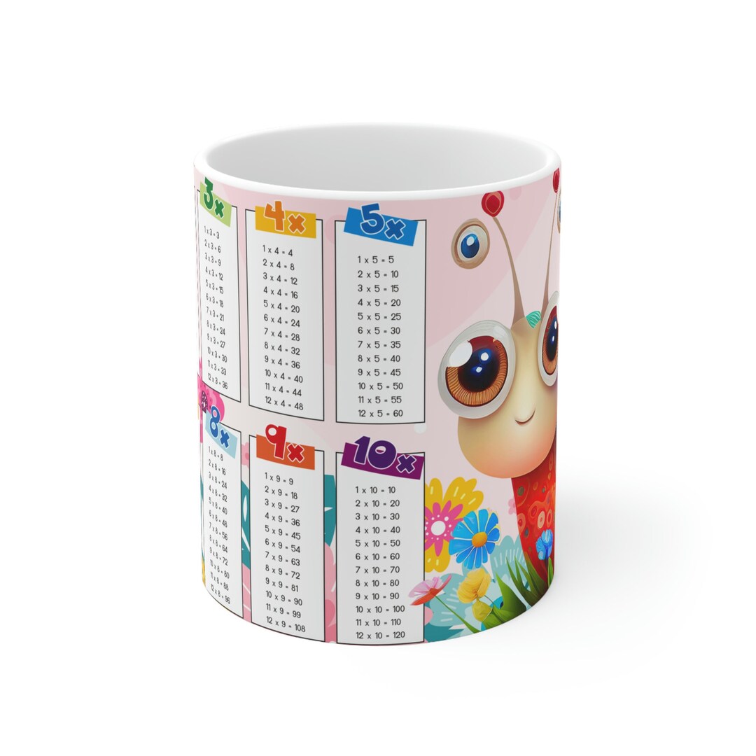 Kids Mug Multiplication Table Chart Mug Multiplication Square Math ...