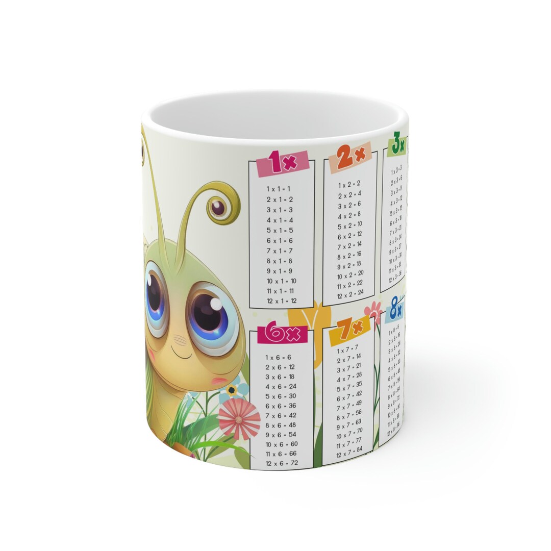 Kids Mug Multiplication Table Chart Mug Multiplication Square Math ...