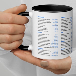 Excel Shortcut Mug Excel Shortcuts Mug With Color Inside - Etsy