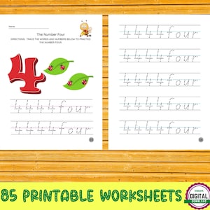 TODDLER WORKBOOK (85 Printable Worksheets), Kids Activities, Preschool ...