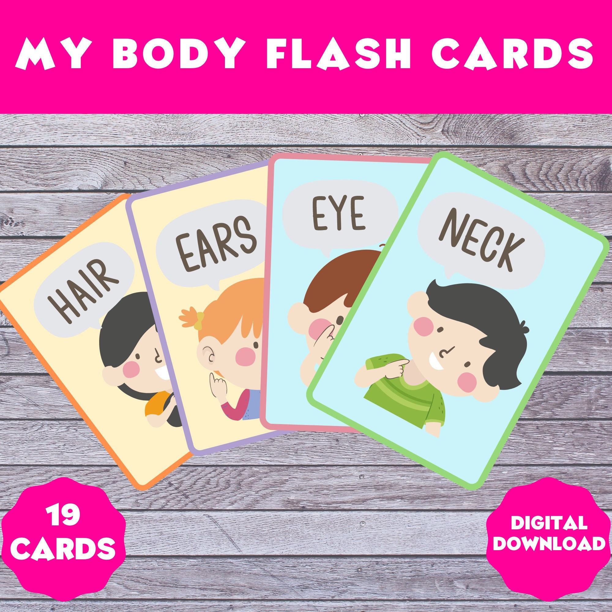 Body Parts Flashcard My Body Fun Educational Flashcard Science Activity ...