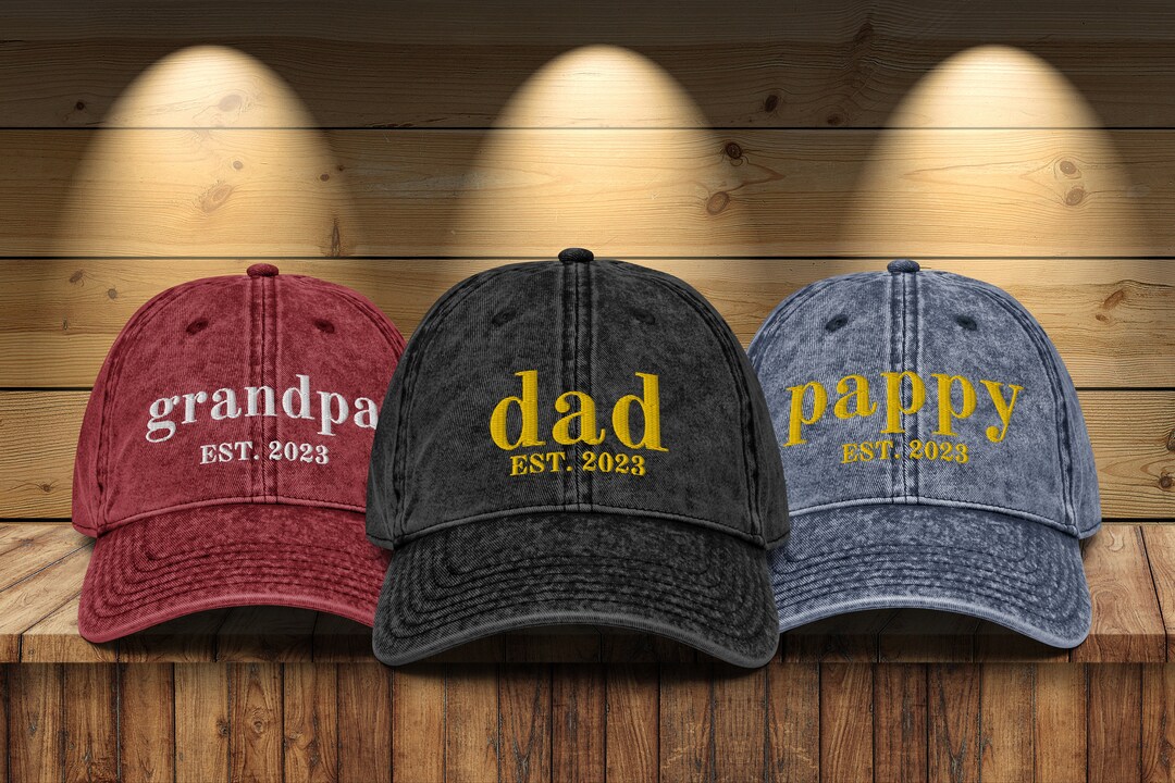 Custom Embroidered Grandpa Cap With Date, Dad Hat, Vintage Baseball Hat ...