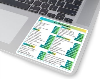 Excel Shortcuts Sticker PC - Etsy
