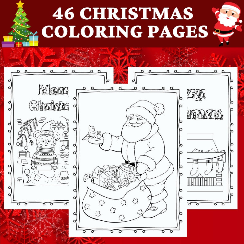 46 Kids Christmas Coloring Pages , Santa Claus, Snowmen, Xmas Kids ...