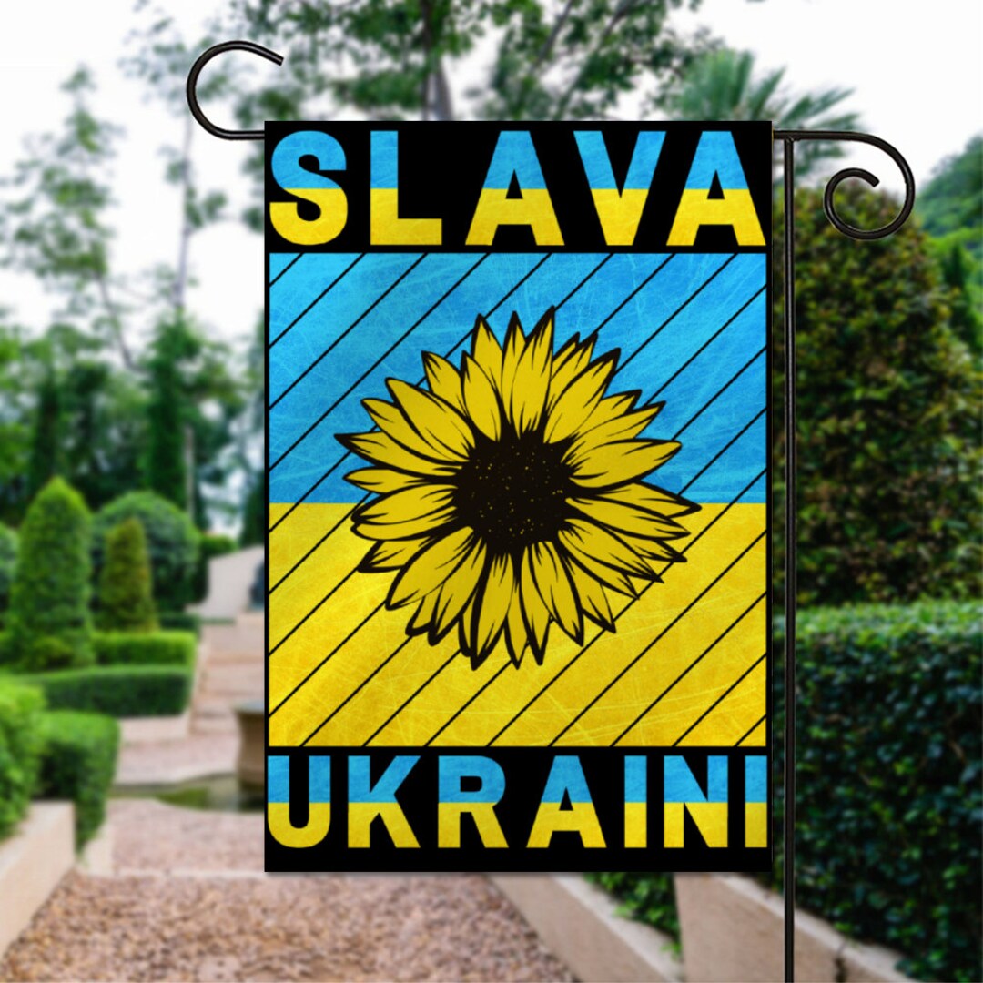 Slava Ukraini Garden Flag, Sunflower Design, Ukraine Support - Etsy