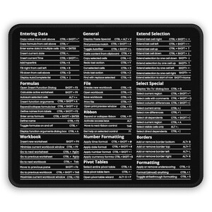 Excel Shortcuts Mouse Pad Excel Shortcuts Gift for - Etsy