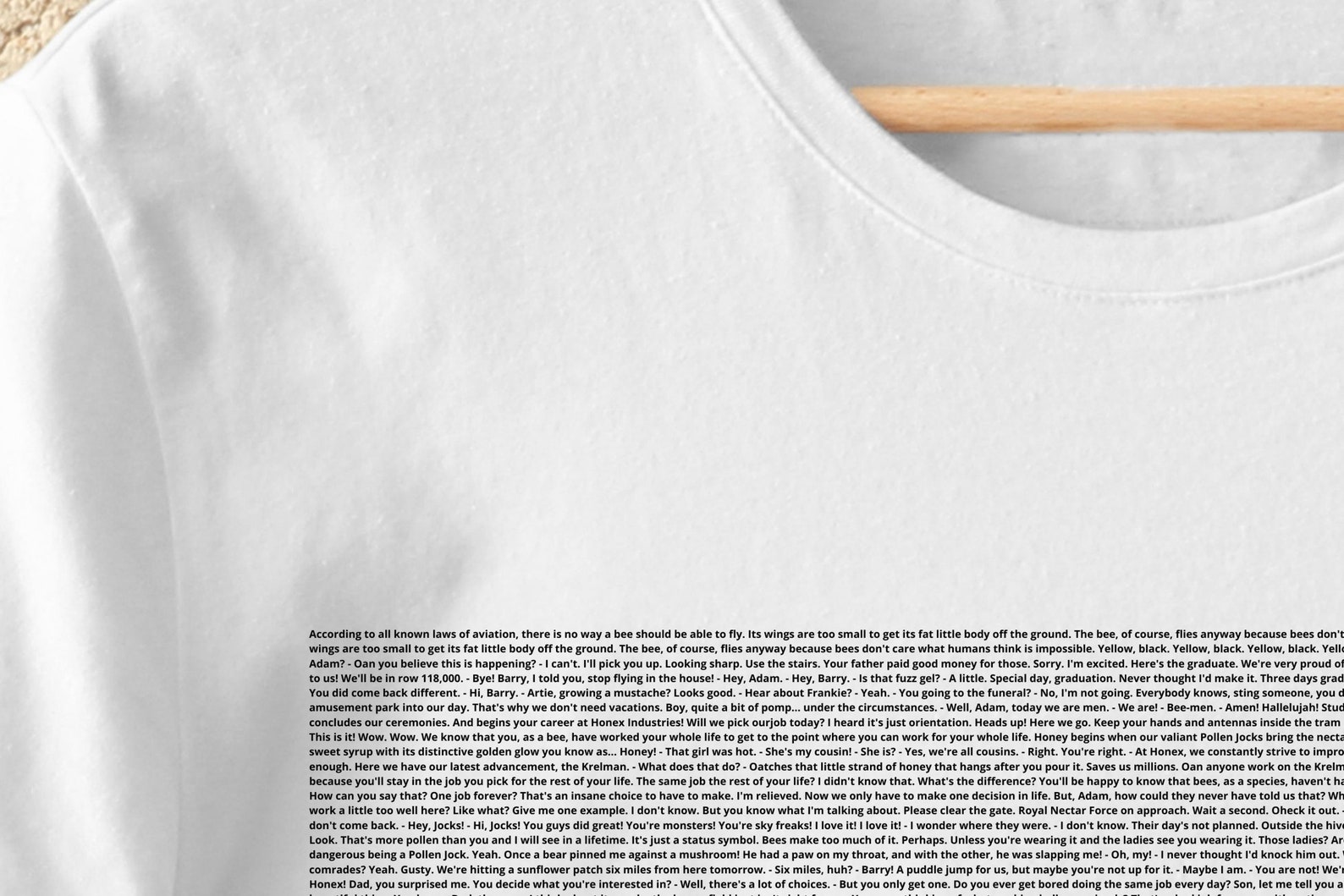 Bee Movie Script T Shirt, Bee Movie Entire Scrip Meme Movie Film Unisex ...