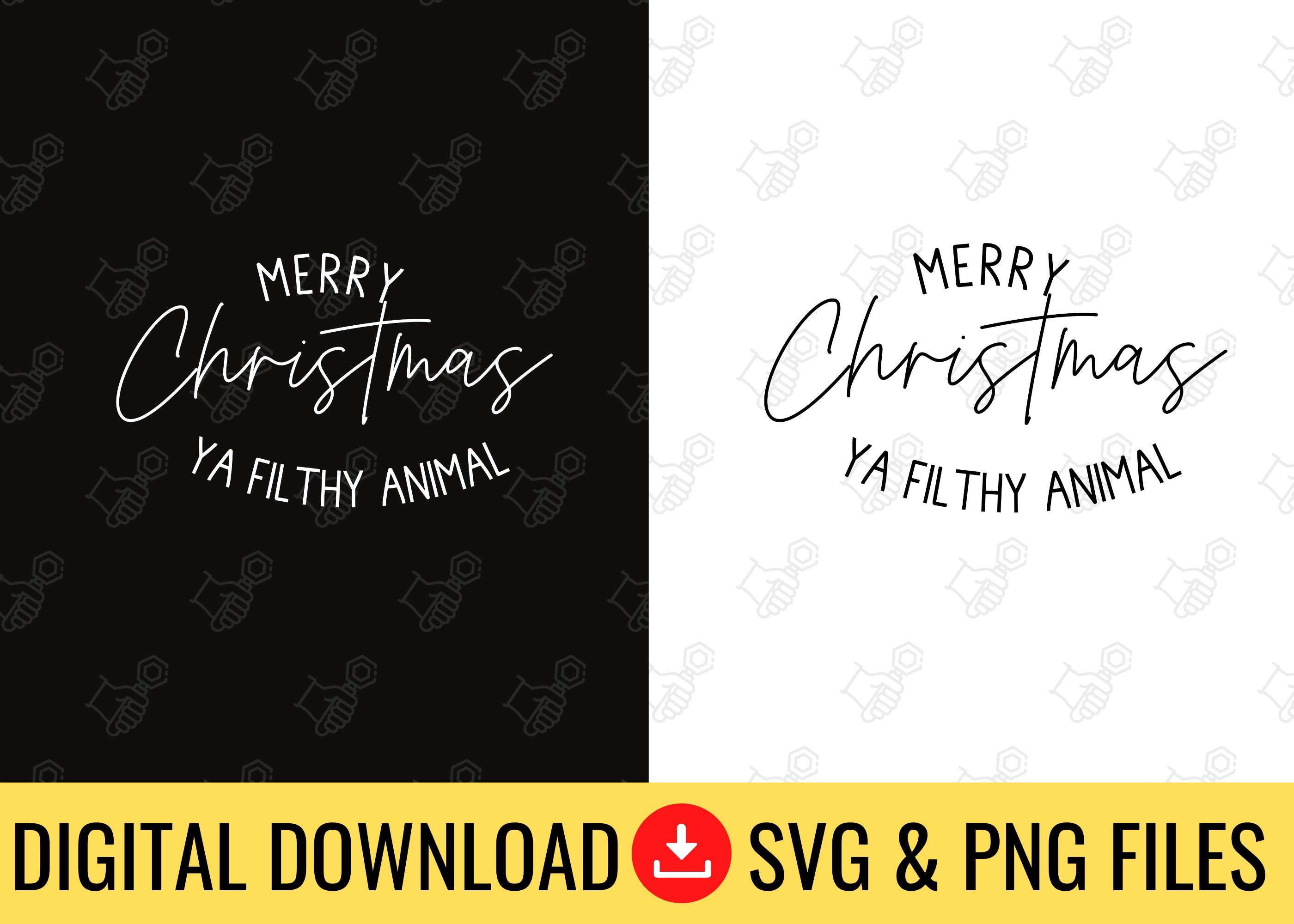Merry Christmas Ya Filthy Animal Svg Funny Christmas Quotes - Etsy