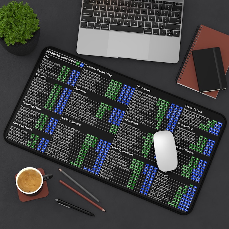 Excel Cheat Sheet Desk Mat - Etsy