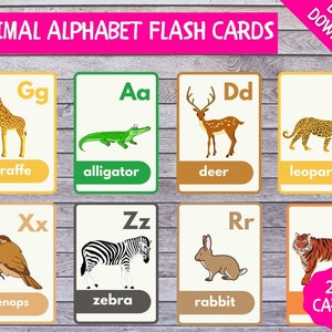 Animal Alphabet Flashcards – Printable ABC Cards (digital Download) - Etsy