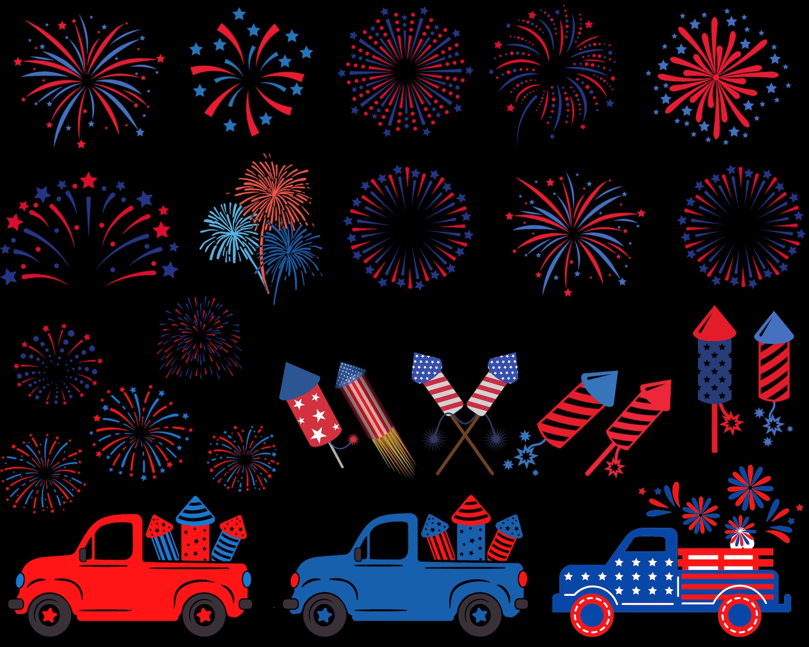 Fireworks Svg Fireworks Svg Bundle 4th of July Fireworks - Etsy
