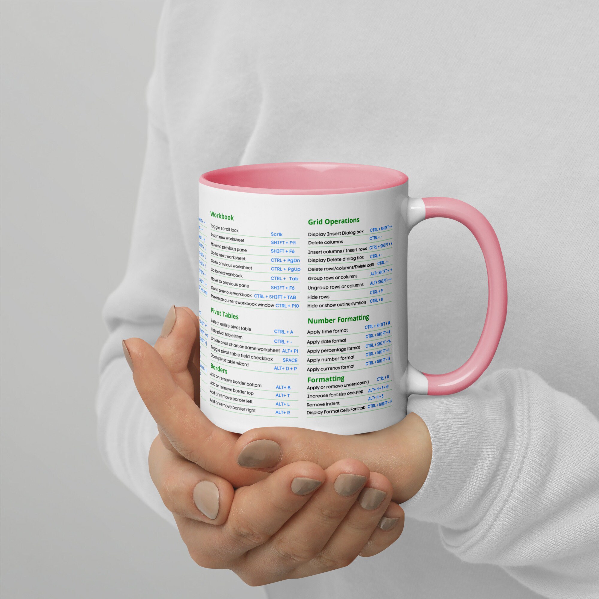 Excel Shortcuts Mug Excel Shortcuts White Glossy Mug - Etsy