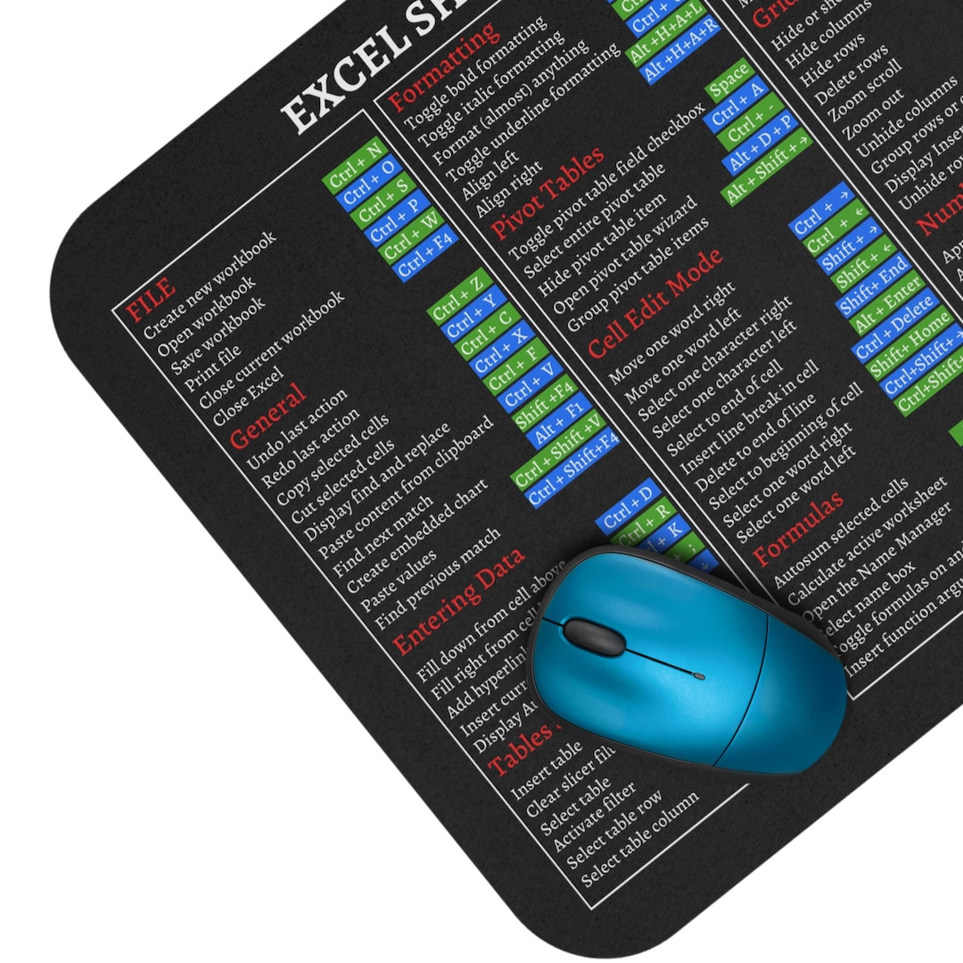 Excel Shortcuts Mouse Pad, Coworker Gift, Accountant Mug, Nerd Gift ...