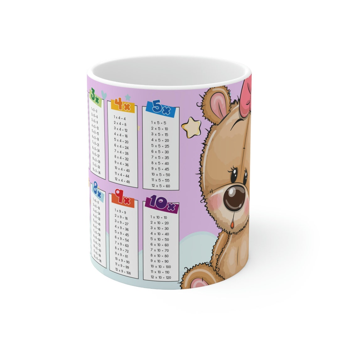 Kids Mug Multiplication Table Chart Mug Multiplication Square Math ...