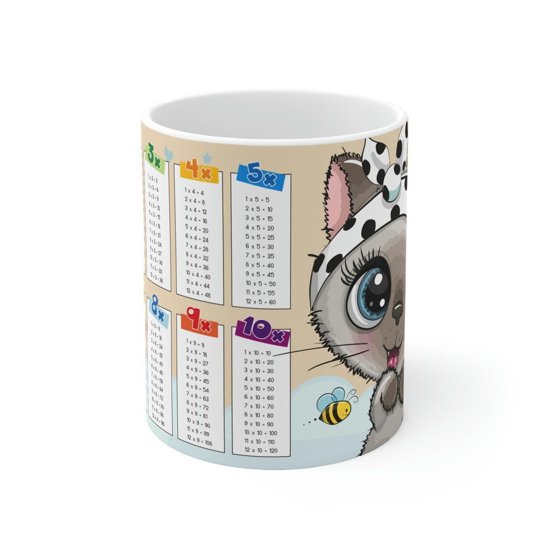 Kids Mug Multiplication Table Chart Mug Multiplication Square Math ...