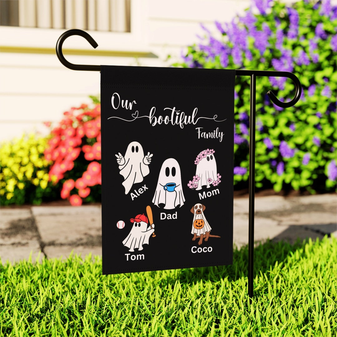 Our Bootiful Family Halloween Garden Flag, Personalized Halloween ...