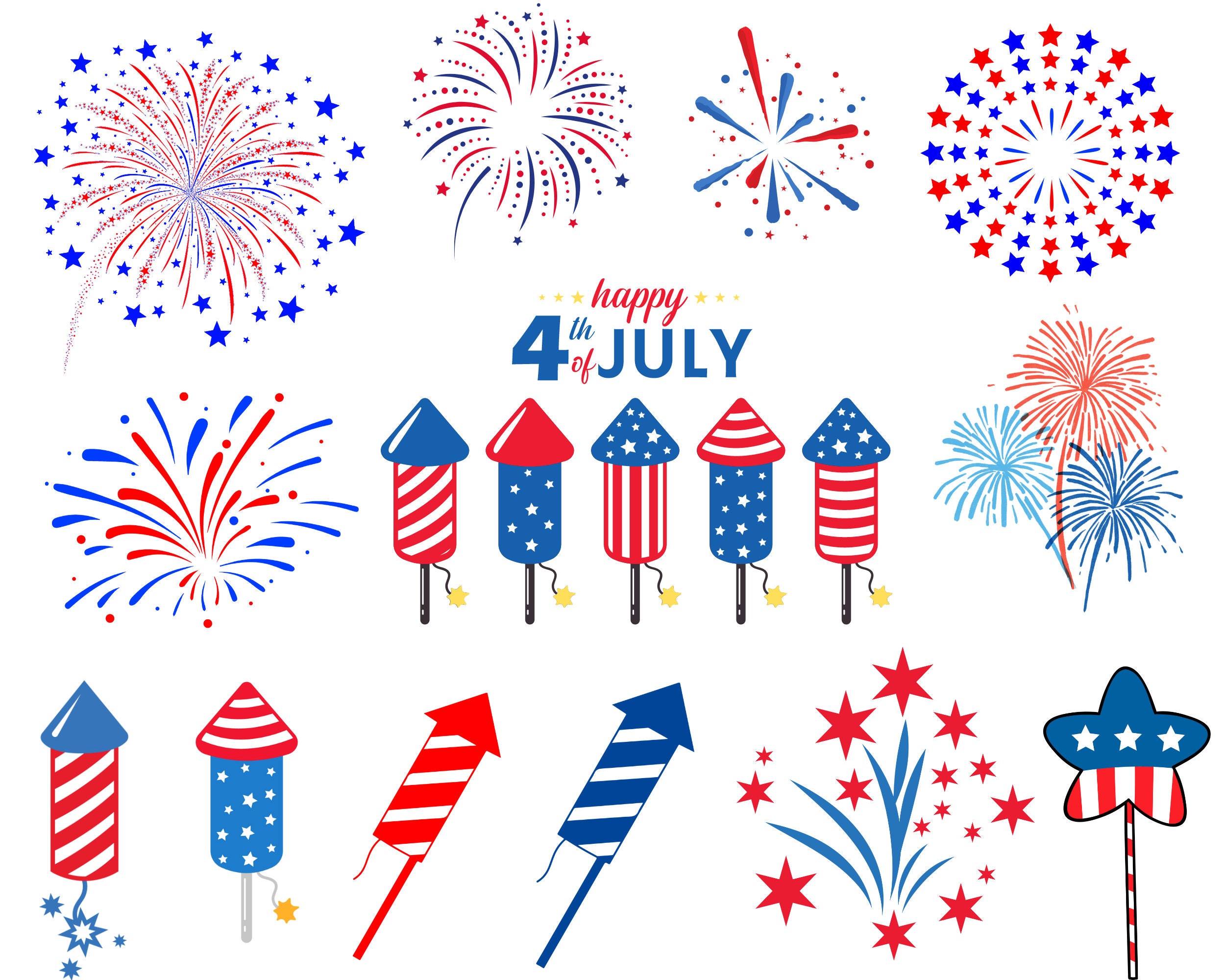 Happy 4th Of July Fireworks Clipart