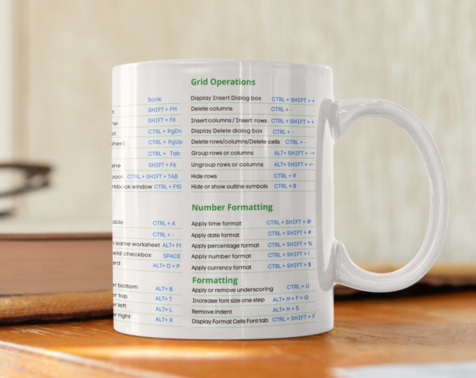 Colored Excel Super Shortcuts Mug from Tiktok: Nerd Gift Coworker ...