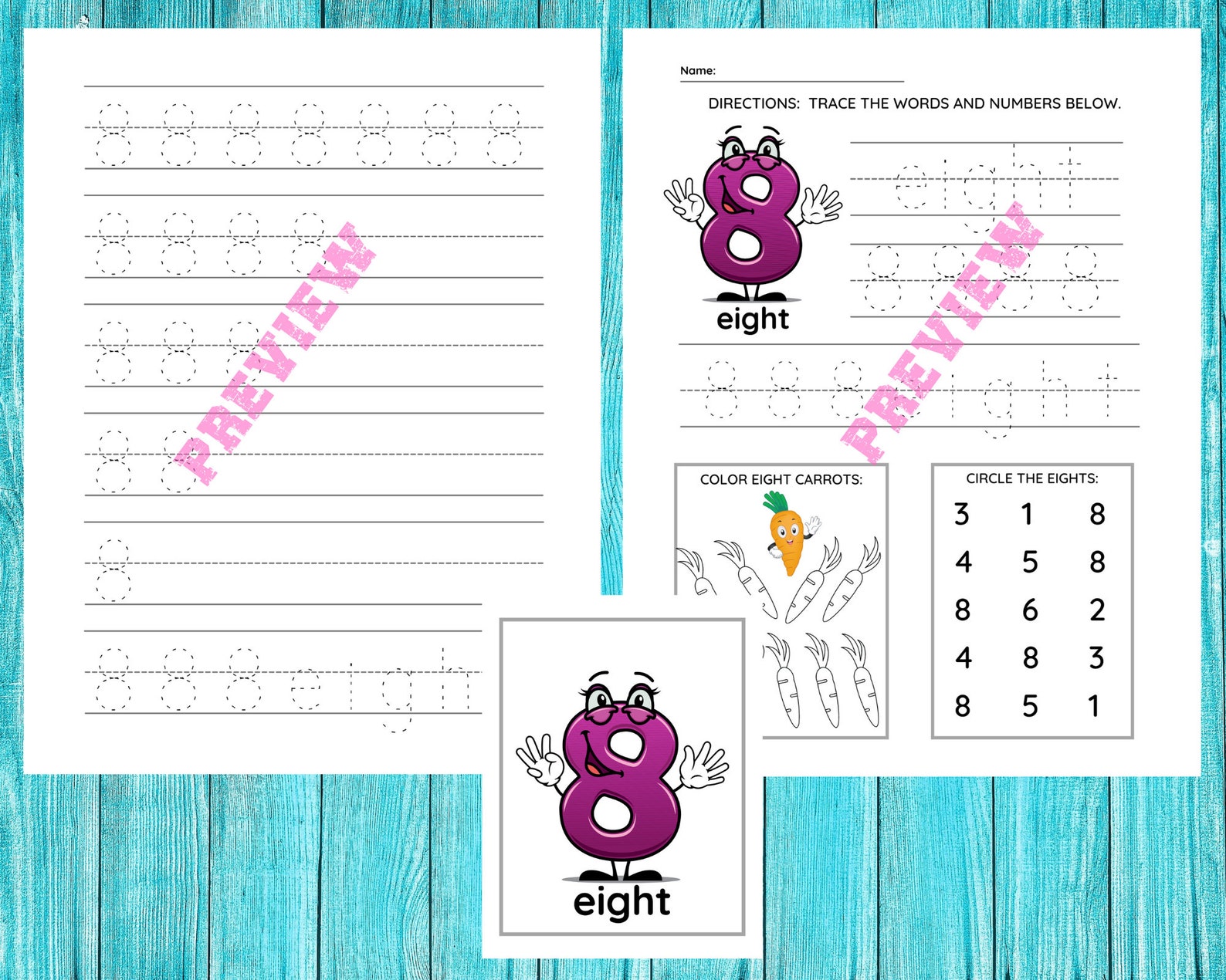 Trace Numbers 0 TO 9 Traceable numbers Preschool Worksheets | Etsy